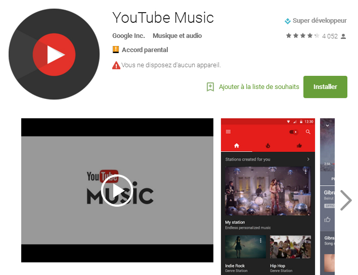 YouTube Music se lance sur Android